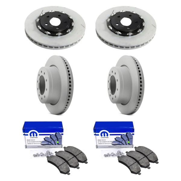 Mopar® BNDL-0075-31026112 - Front and Rear Brake Kit with Semi-Metallic ...