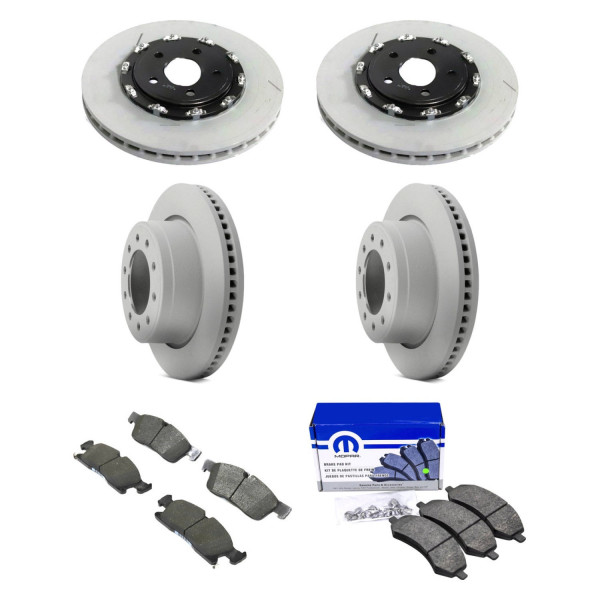 Mopar® BNDL-0075-31027218 - Front and Rear Brake Kit with Semi-Metallic ...