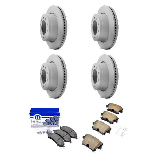 Mopar® BNDL-0075-31029734 - Front and Rear Brake Kit with Semi-Metallic ...