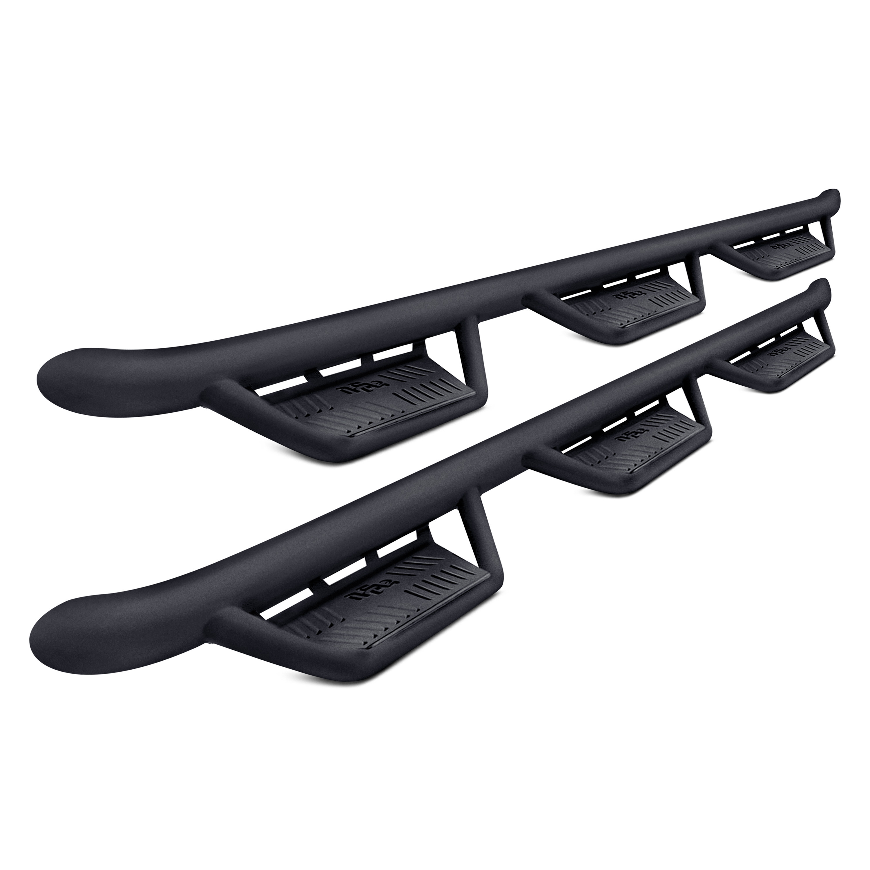 n-Fab® HPF99105CC-6-TX - 3" Podium Wheel-to-Wheel Black Round Side Steps