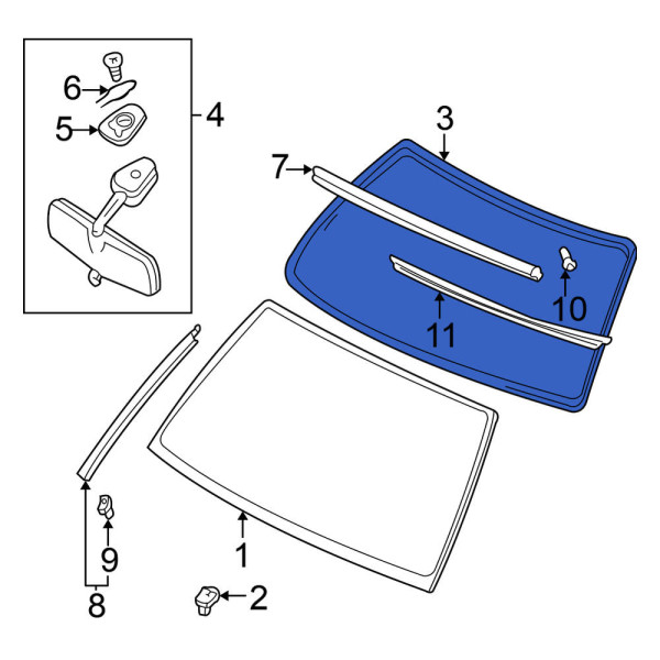 Nissan OE G2G1689900 - Windshield Seal