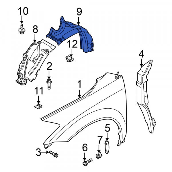 Nissan OE 63843CA000 - Front Left Fender Splash Shield