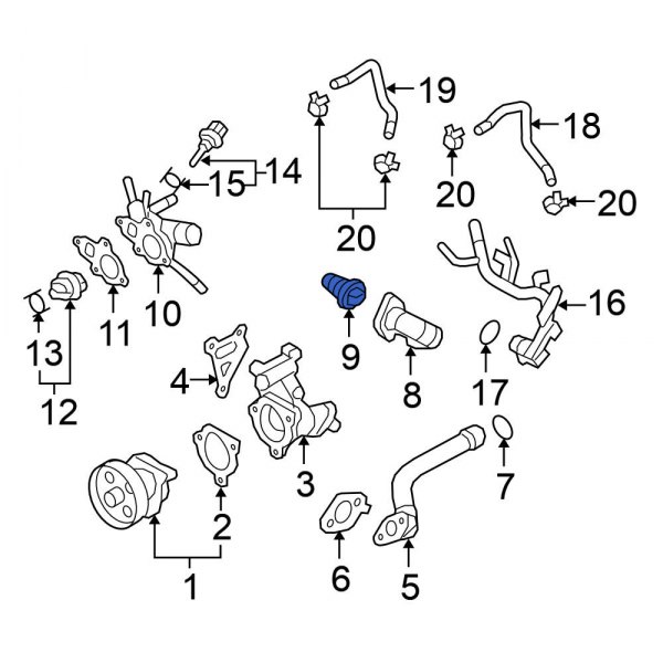 Nissan OE 21200EA000 - Engine Coolant Thermostat