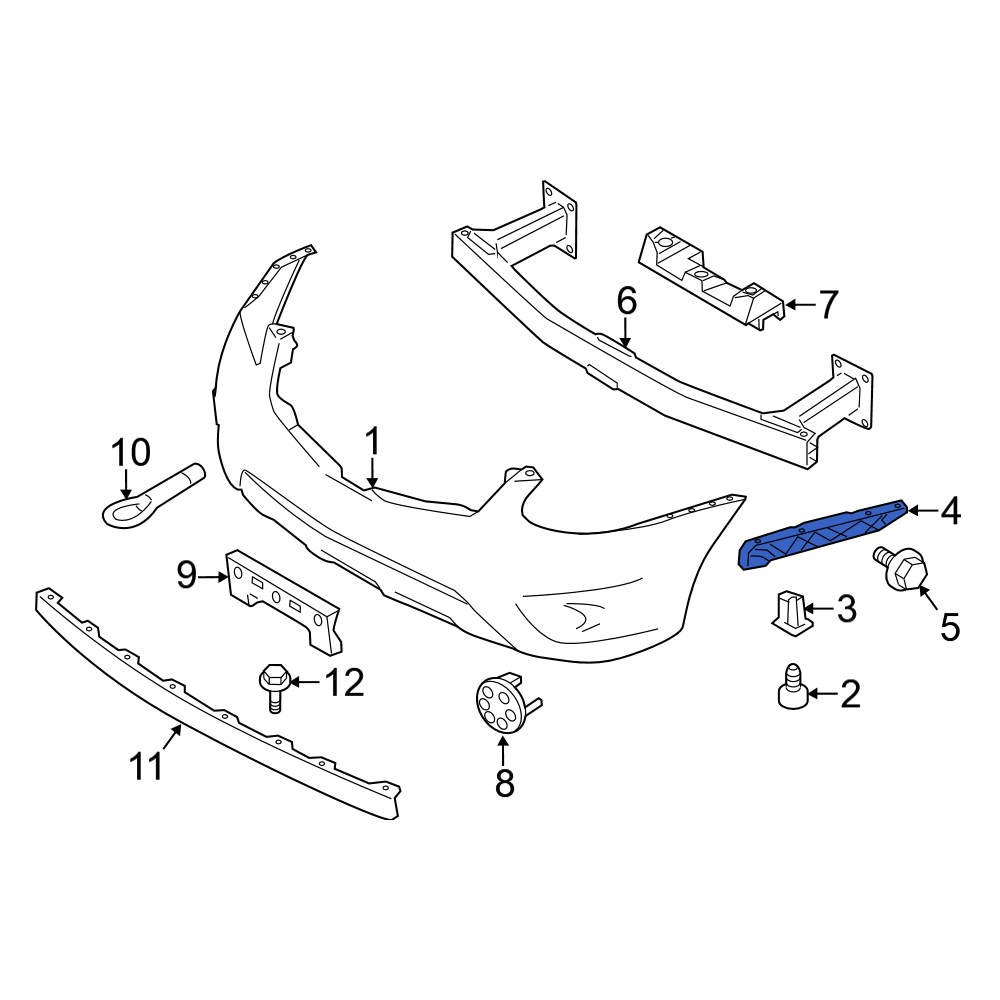Nissan OE 62222JM00A - Right Bumper Cover Stay