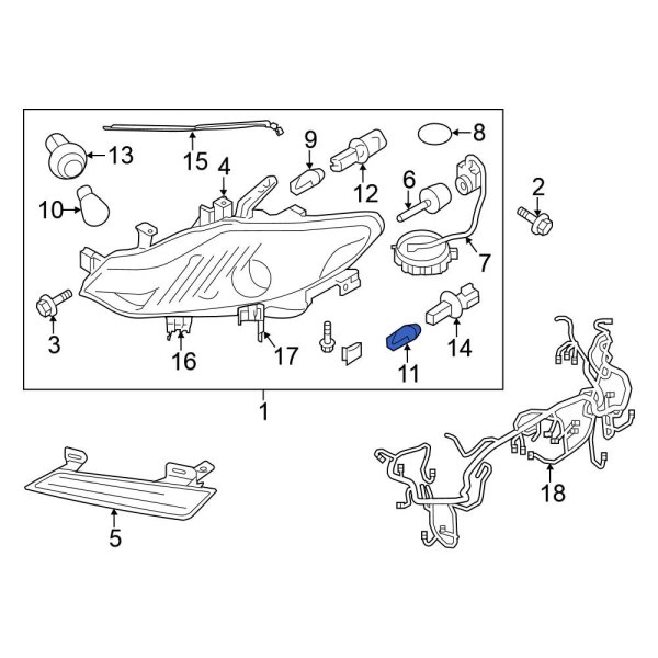 Nissan OE 262618992A - Side Marker Light Bulb