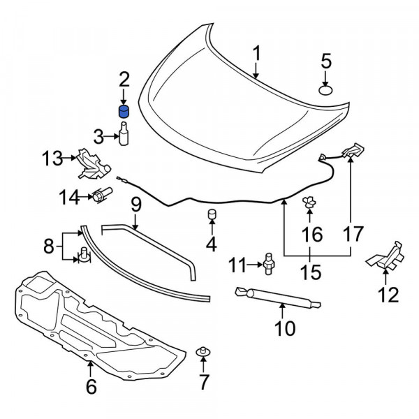 Nissan OE 0165800711 - Front Hood Stop Buffer