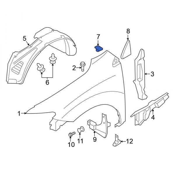 Nissan OE 638489Y000 - Fender Liner Retainer