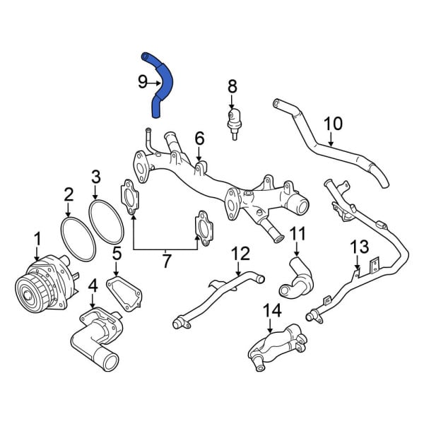 Nissan OE 21501JP00B - Upper Radiator Coolant Hose