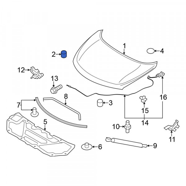 Nissan OE 0165800711 - Front Hood Stop Buffer