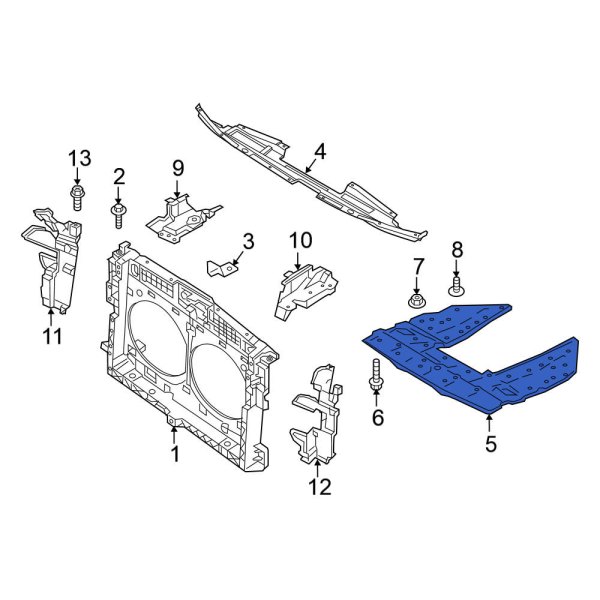 Nissan OE 758925AA0A - Front Radiator Support Splash Shield