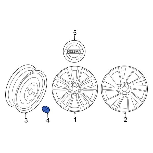 Nissan OE 40224JK00A - Wheel Lug Nut
