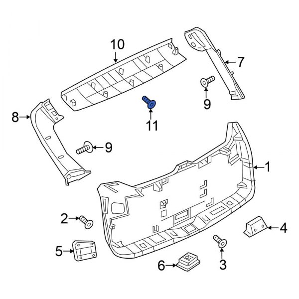Nissan OE 0155400061 - Liftgate Trim Cover Clip