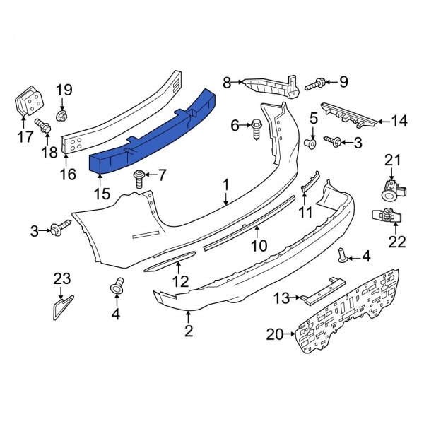 Nissan OE 850909UE0A - Rear Bumper Impact Absorber