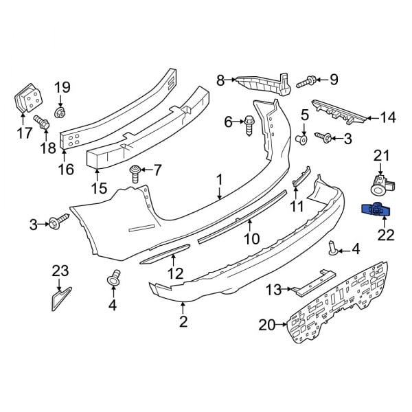 Nissan OE 285334CC5B - Front Outer Parking Aid Sensor Housing