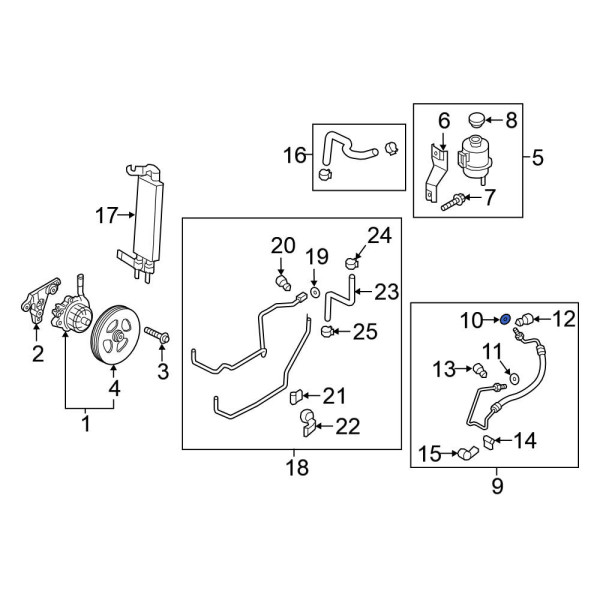Nissan OE 49726Y0100 - Power Steering Pressure Line Washer