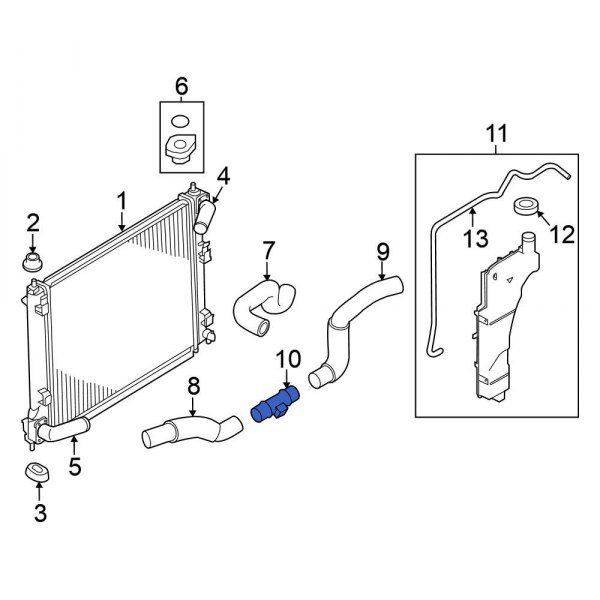 Nissan OE 21537JD00A - Engine Coolant Pipe