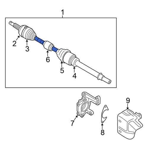 Nissan OE 391011KB0A - Front Left CV Axle Assembly