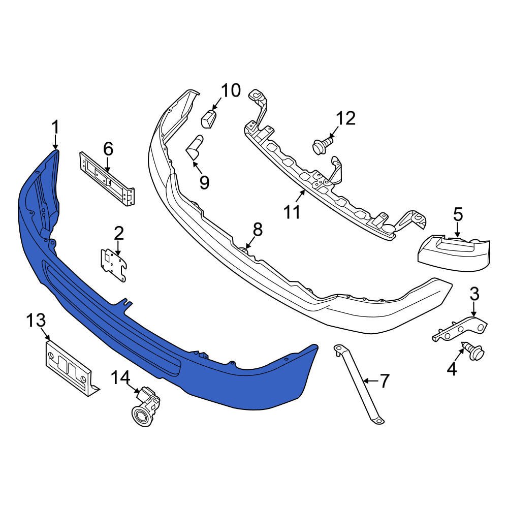 Nissan OE 620221PA1A - Front Bumper Face Bar