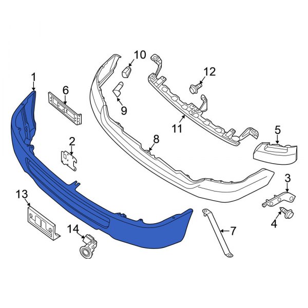 Nissan OE 620221PA0A - Front Bumper Face Bar