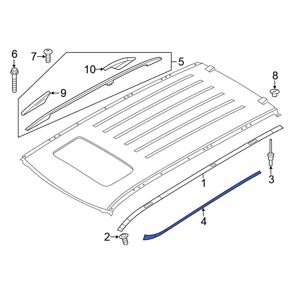 Nissan OE 768131LA1A - Left Roof Molding Seal