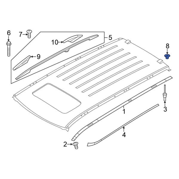 Nissan OE 738A81LA0A - Roof Luggage Carrier Side Rail Cap