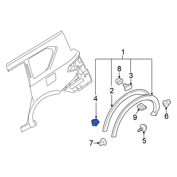 Nissan OE 76882JG10A - Fender Flare Clip