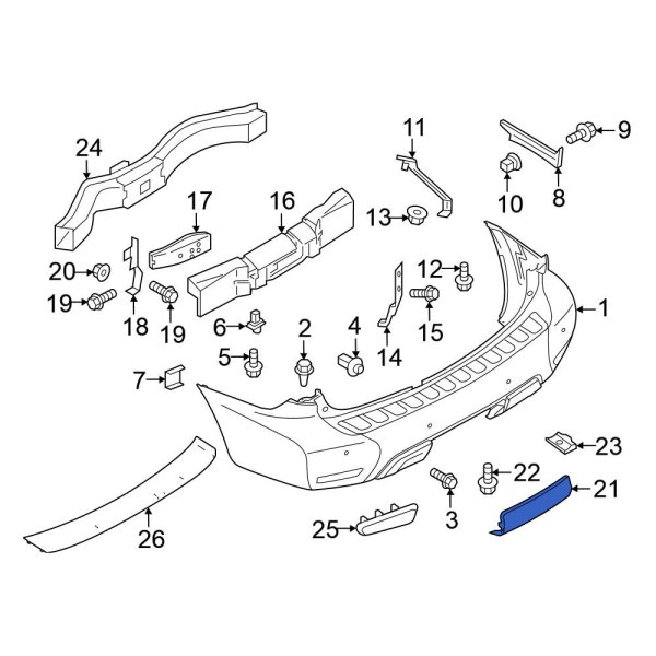 Nissan OE 850186JD0A - Rear Bumper Cover Spacer Panel
