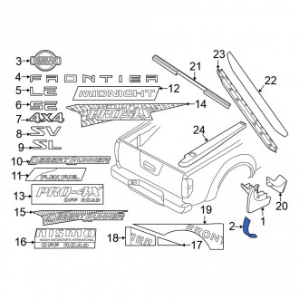 Nissan Frontier Door Moldings - Side, Edge, Belt | CARiD