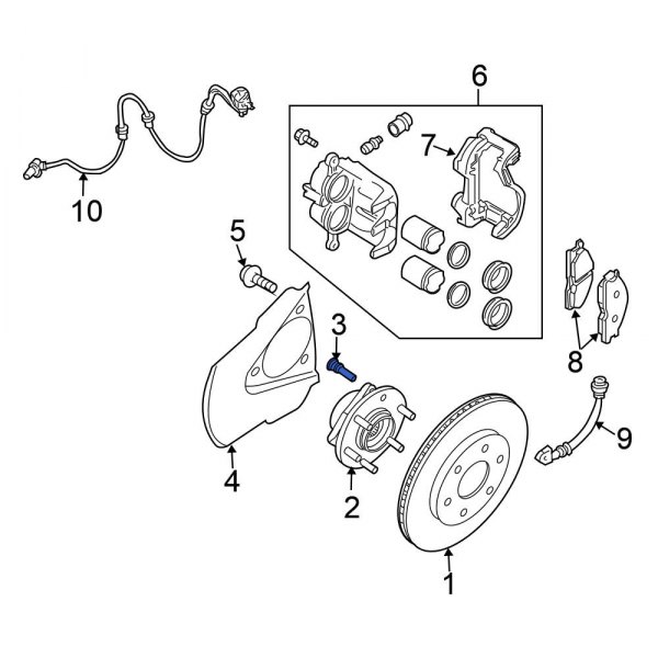 Nissan OE 402220B005 - Front Wheel Lug Stud