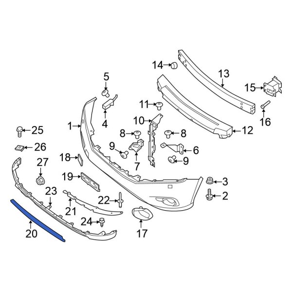 Nissan OE 620763KA0A - Front Bumper Trim