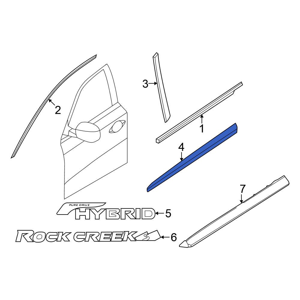 Nissan OE 808713KA0A - Front Left Lower Door Molding