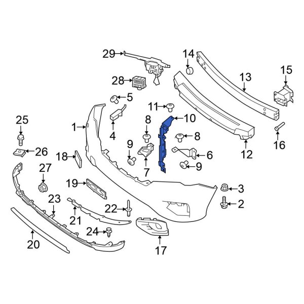 Nissan OE 622963KA0A - Front Bumper Cover Support Rail