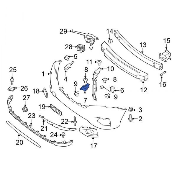 Nissan OE 622903KA0A - Front Center Bumper Cover Stay