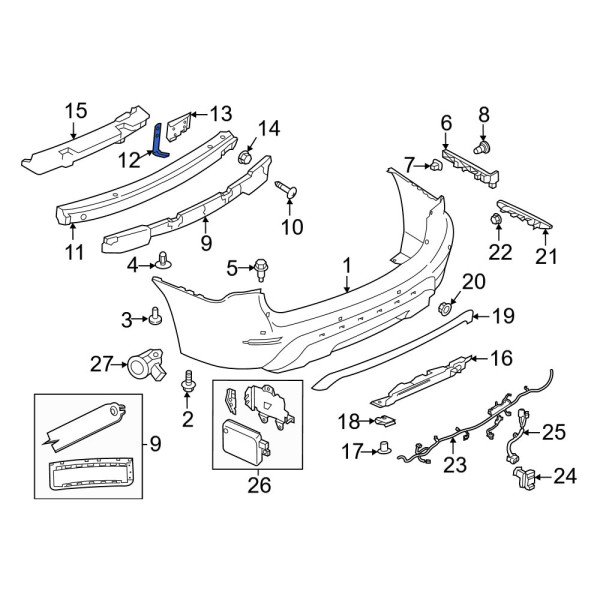 Nissan OE 852923JA0A - Rear Bumper Impact Bar Brace