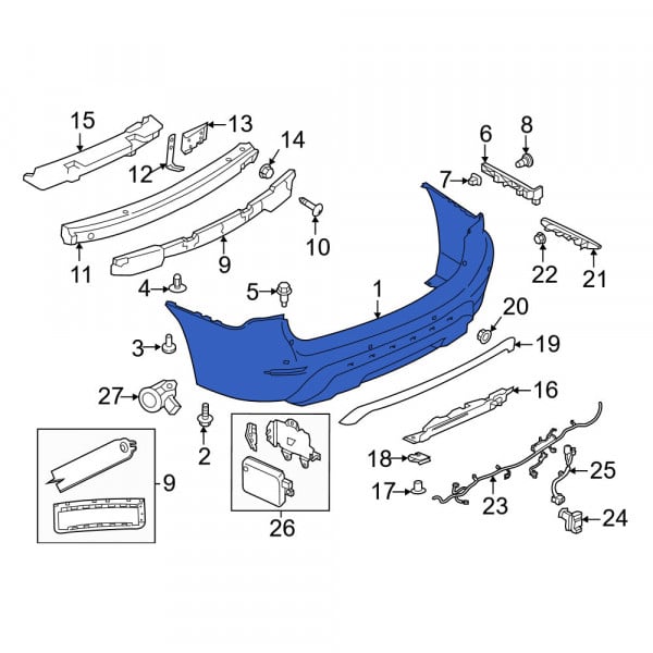 Nissan OE 850229PF3H - Rear Bumper Cover