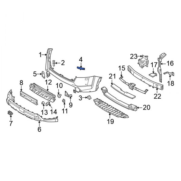 Nissan OE 622266TA0A - Front Right Upper Bumper Cover Bracket