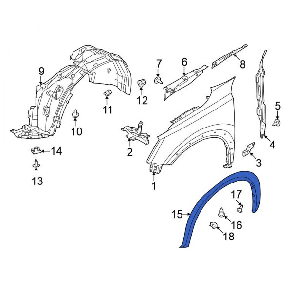 Nissan OE 638606TA0A - Front Right Wheel Arch Molding
