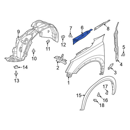 Nissan OE 638E86TA0A - Front Right Fender Filler Panel