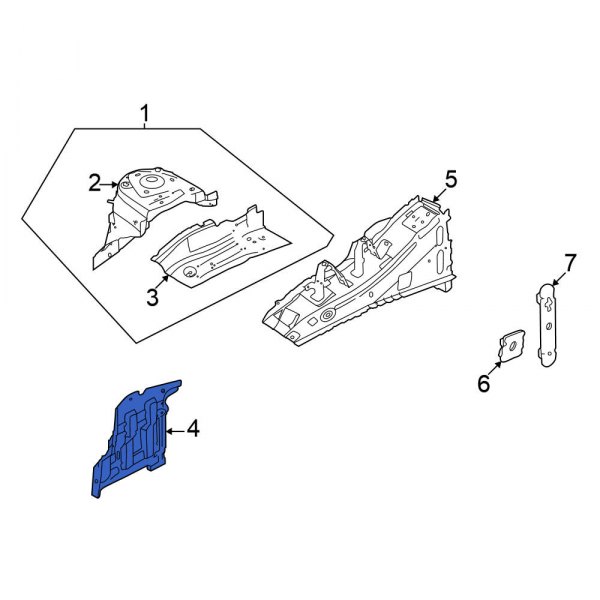 Nissan OE 648386SA1A - Front Right Inner Fender Splash Shield