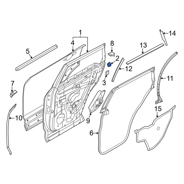 Nissan OE 80874AX000 - Rear Door Shell Grommet