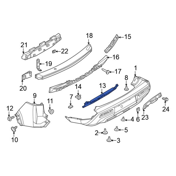 Nissan OE 850566TA0A - Rear Bumper Cover Reinforcement