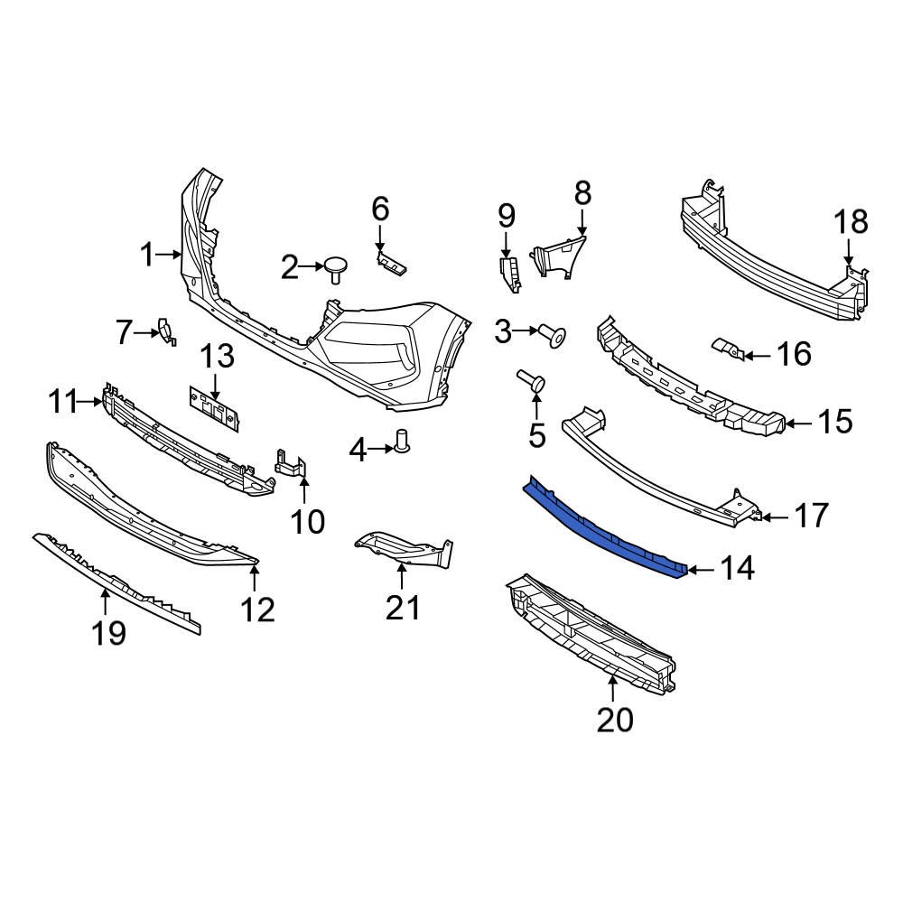 Nissan OE 620916RR0A - Front Lower Bumper Impact Absorber