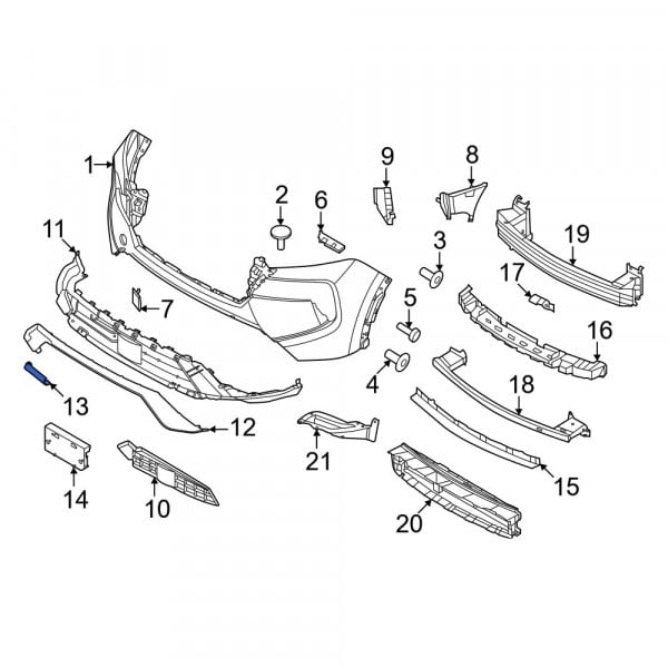 Nissan OE 620844MT0B - Front Upper Bumper Trim