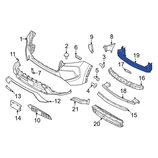 Nissan OE 620304MT0A - Front Bumper Impact Bar