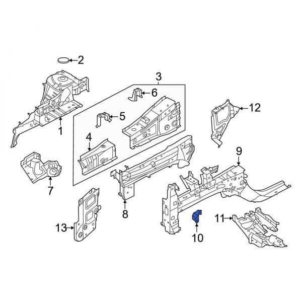 Nissan OE F25206RRMA - Front Right Frame Side Member Bracket