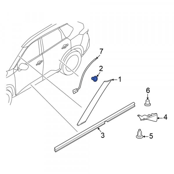 Nissan OE 769599DD0A - Front Windshield Molding Grommet