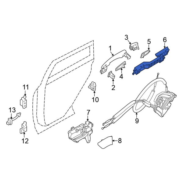 Nissan OE 806106RA0A - Front Right Exterior Door Handle Base