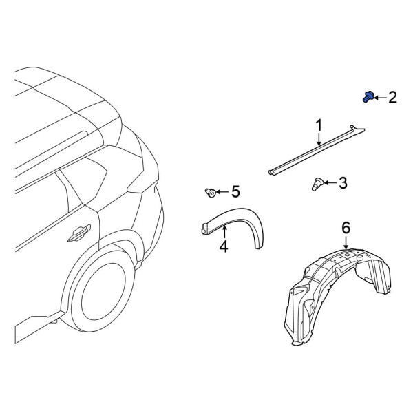 Nissan OE 015532DR9A - Quarter Panel Reveal Molding Clip
