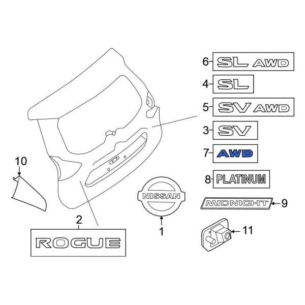 Nissan OE 908964MT0B - Rear Hatch Emblem