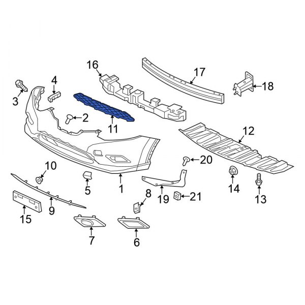 Nissan OE 622544BA0A - Front Lower Grille